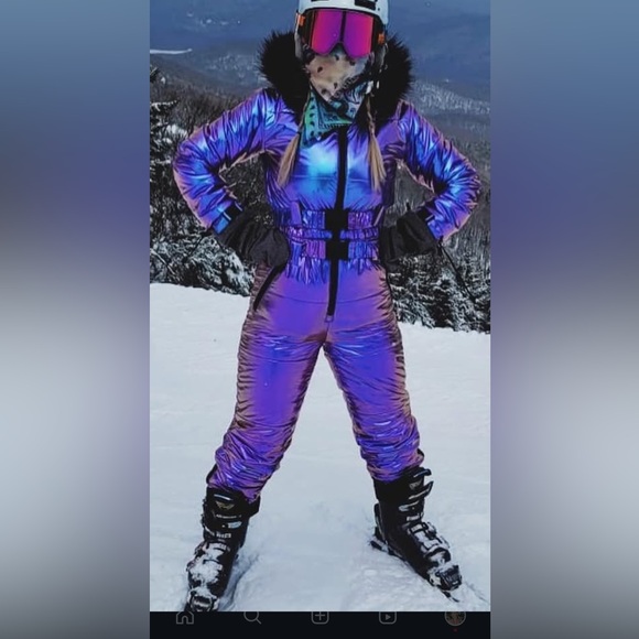 Club Exx | Jackets & Coats | Metallic Purple Womens Snowsuit Xs Price ...